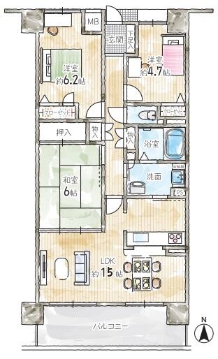 【ハトマークサイト】岐阜県大垣市見取町4丁目の 6／24・25オープンハウス レールシティ大垣駅前 305 3LDK 中古マンション
