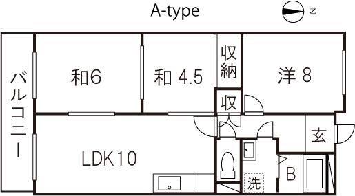 【ハトマークサイト】静岡県浜松市中区常盤町の ユニゾン常盤 Atype 3LDK マンション