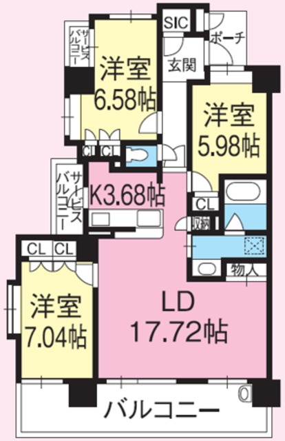 【ハトマークサイト】静岡県富士市新橋町の エンブルソレア今泉501 3LDK 中古マンション