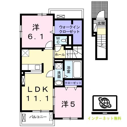 【ハトマークサイト】静岡県菊川市和田の エルミタージュクイント101 2LDK アパート