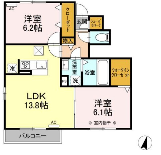 【ハトマークサイト】静岡県浜松市中央区和合町の カスケード102 2LDK アパート