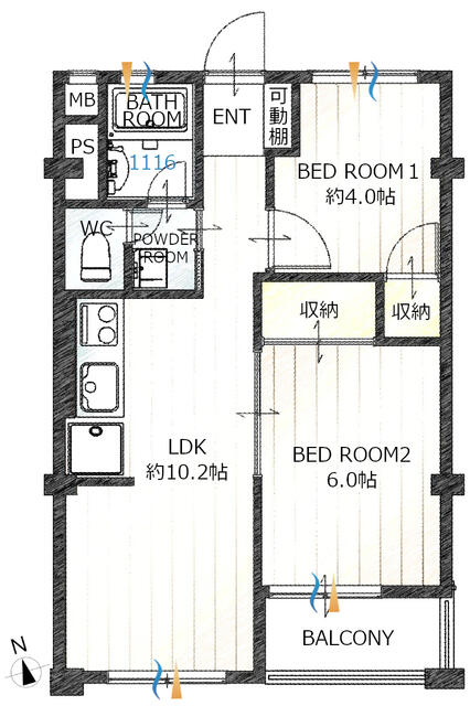 【ハトマークサイト愛知】愛知県名古屋市名東区明が丘の 藤が丘コーポラス 2LDK 中古マンション