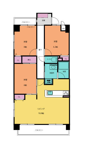 【ハトマークサイト】愛知県豊橋市つつじが丘1丁目の バンベールつつじが丘801 3LDK 中古マンション