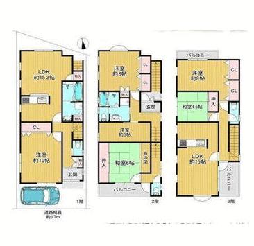 【ハトマークサイト】大阪府大阪市都島区都島北通2丁目の 大阪市都島北通2丁目一戸建住宅 6LDK 中古一戸建