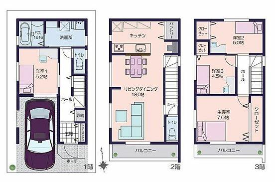 【ハトマークサイト】大阪府寝屋川市明徳1丁目の 寝屋川市明徳1丁目新築一戸建住宅 4LDK 新築一戸建