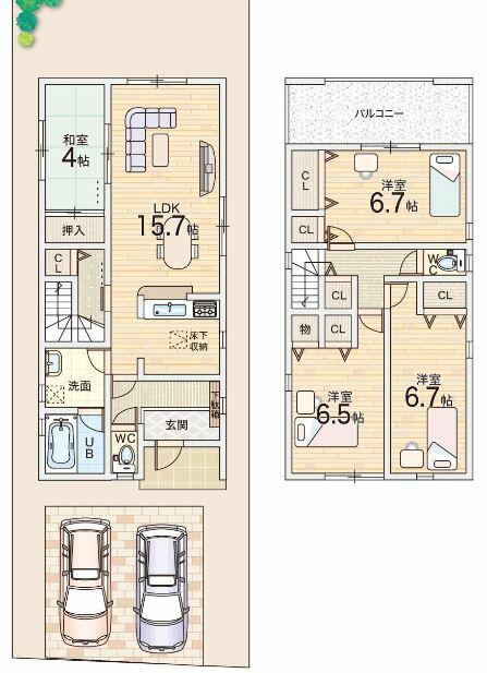 【ハトマークサイト】大阪府枚方市東山1丁目の 枚方市東山1丁目新築一戸建住宅本件2号地 4LDK 新築一戸建