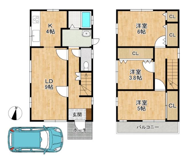 【ハトマークサイト】大阪府寝屋川市石津東町の 寝屋川市石津東町一戸建住宅 3LDK 中古一戸建