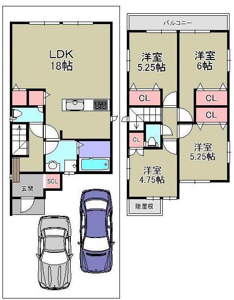 【ハトマークサイト】大阪府寝屋川市河北西町の 寝屋川市河北西町新築一戸建住宅11号地 4LDK 新築一戸建