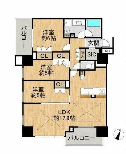 【ハトマークサイト大阪】大阪府大阪市北区中崎西2丁目の プレミスト梅田NORTH- 3LDK 中古マンション