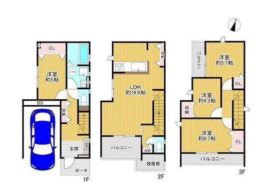 【ハトマークサイト】大阪府門真市江端町の 門真市江端町新築一戸建住宅 4LDK 新築一戸建