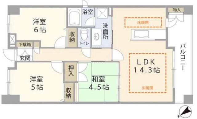 【ハトマークサイト】兵庫県加古川市別府町別府の ディアエスタ・ミオ別府ラフィナス305 3LDK 中古マンション