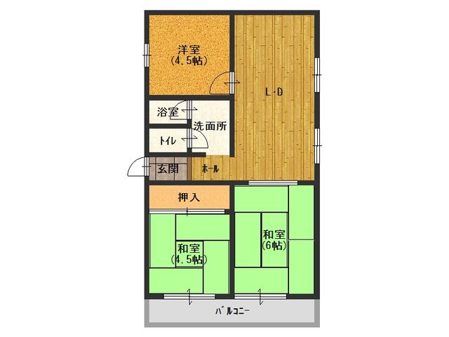 【ハトマークサイト】兵庫県姫路市坊主町の 上月ハイツ3-B 3LDK マンション