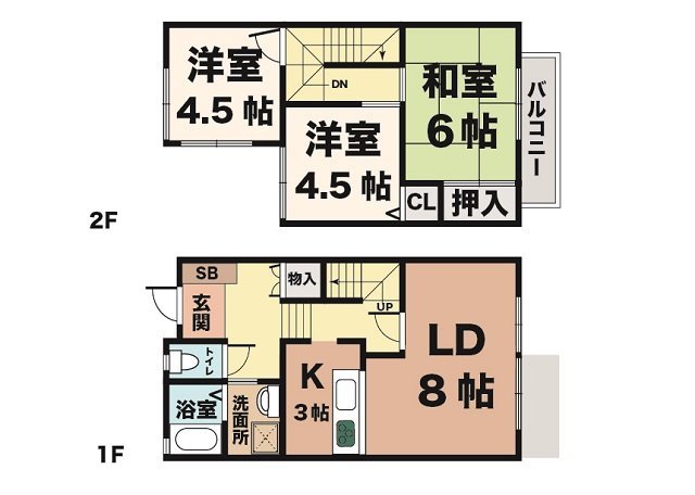 【ハトマークサイト】兵庫県神戸市西区大津和1丁目の タウンハウス伊川谷 8B-4 3LDK タウンハウス