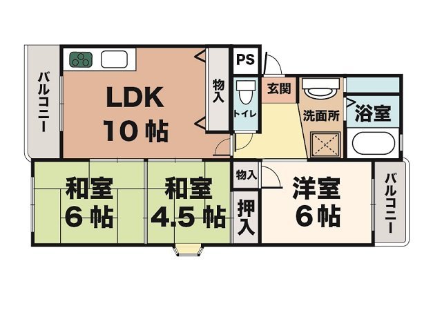【ハトマークサイト】兵庫県神戸市西区大津和2丁目の メゾン大津和 201 3LDK マンション