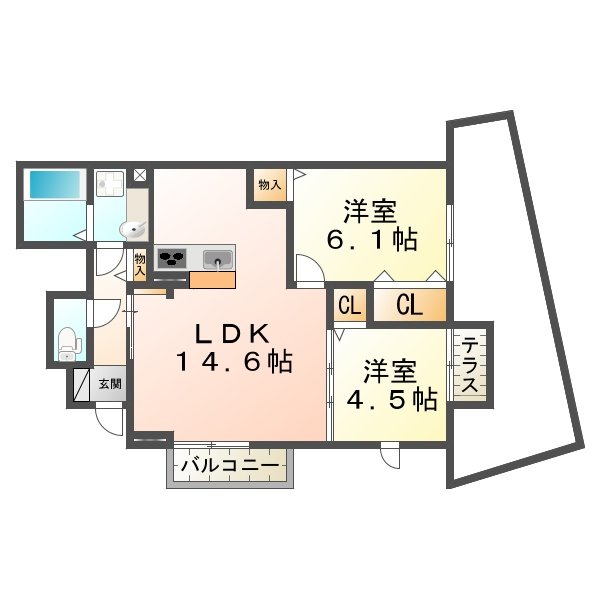 【ハトマークサイト】兵庫県神戸市西区南別府4丁目の ラビエール102 2LDK アパート