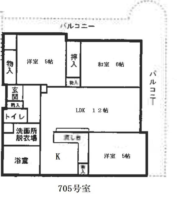 【ハトマークサイト富山】兵庫県淡路市岩屋の グランドハイツ淡路 705 3LDK マンション
