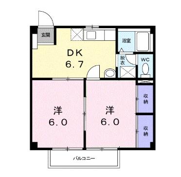 【ハトマークサイト】岡山県玉野市田井5丁目の ニューシティエクセル202 2DK アパート