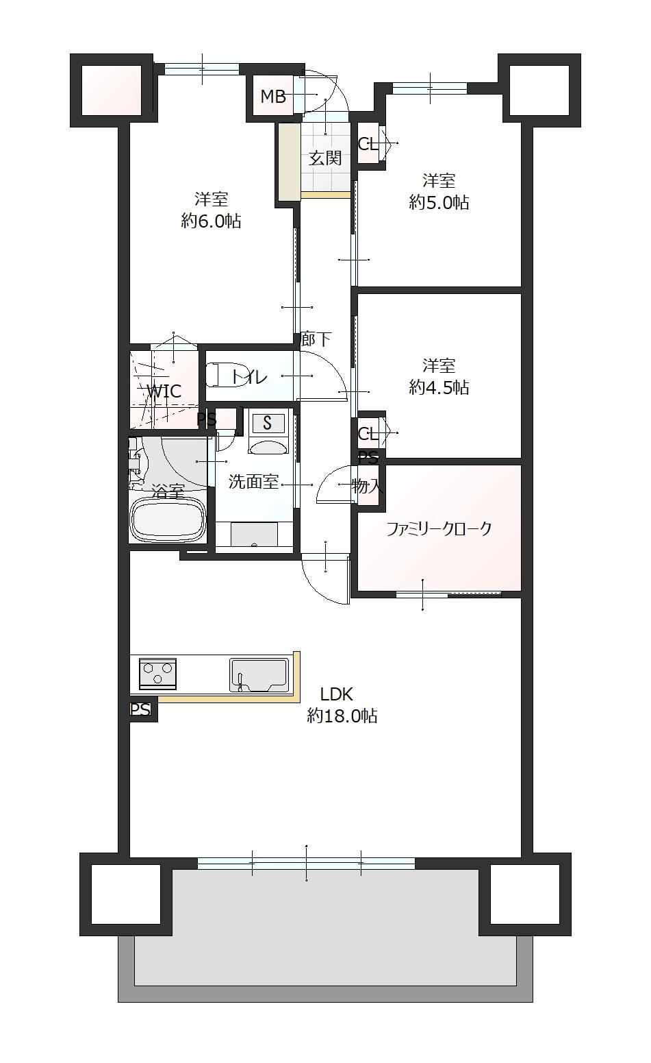 【ハトマークサイト】岡山県倉敷市松島の ヴェルディ中庄502 3LDK 中古マンション