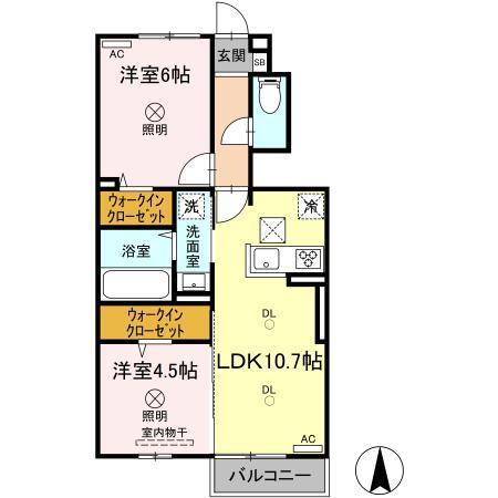 【ハトマークサイト】岡山県津山市河辺の D-room河辺105 2LDK アパート