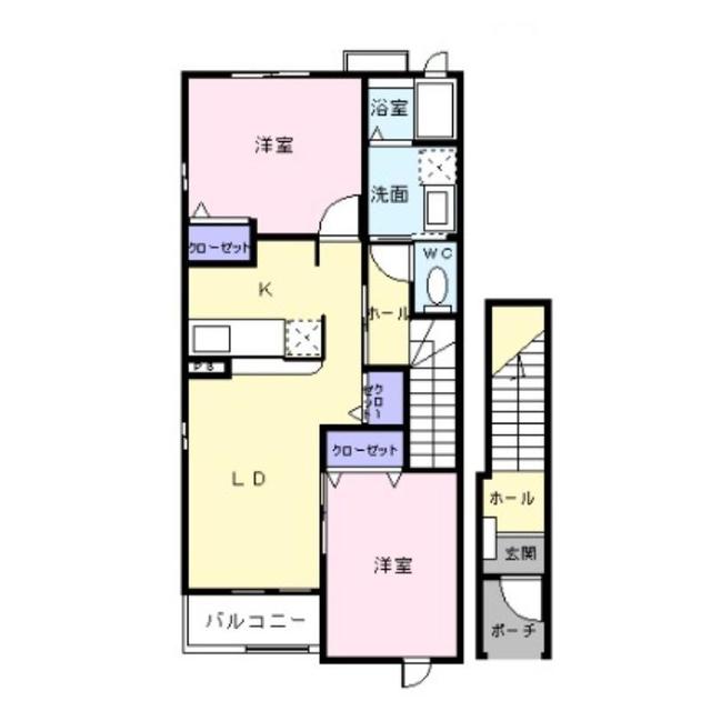 【ハトマークサイト】広島県広島市佐伯区利松3丁目の シャルマン 弐番館 201 2LDK アパート