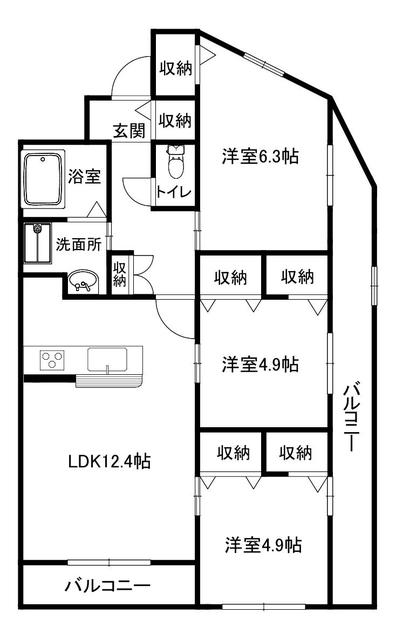 【ハトマークサイト】広島県広島市東区山根町の レジデンス天野弐番館203 3LDK マンション