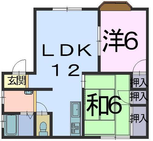 【ハトマークサイト】広島県福山市手城町1丁目の ブライト21 201 2LDK アパート