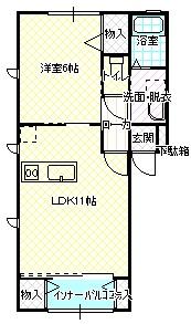 【ハトマークサイト】広島県呉市広古新開8丁目の シェルティ201 1LDK アパート