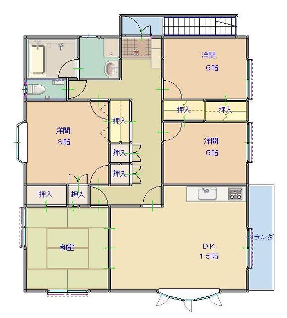 【ハトマークサイト】広島県東広島市高屋町桧山の 東広島MS借家2F 4LDK アパート