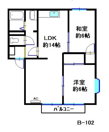 【ハトマークサイト】広島県福山市千田町3丁目の オリンポスB102 2LDK アパート