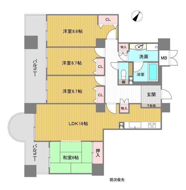【ハトマークサイト】広島県広島市安佐南区大塚西3丁目の Acityタワーズイーストタワー403 4LDK 中古マンション