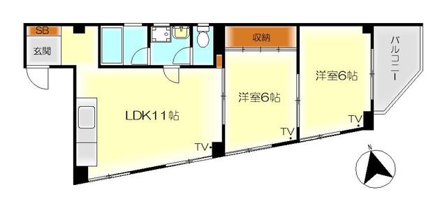 【ハトマークサイト】広島県呉市朝日町の ゑくせるNAKA－エイトホーム－202 2LDK マンション