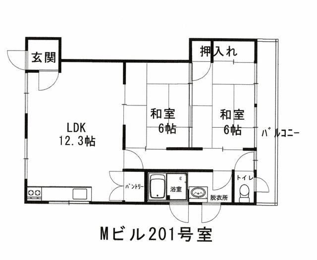 【ハトマークサイト山梨】広島県安芸高田市吉田町吉田の Mビル 201 2LDK アパート