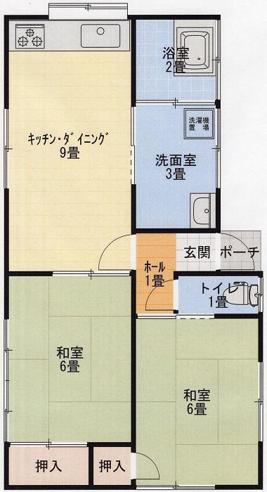 【ハトマークサイト】山口県岩国市平田6丁目の 村本貸家2LDK 2LDK 貸家