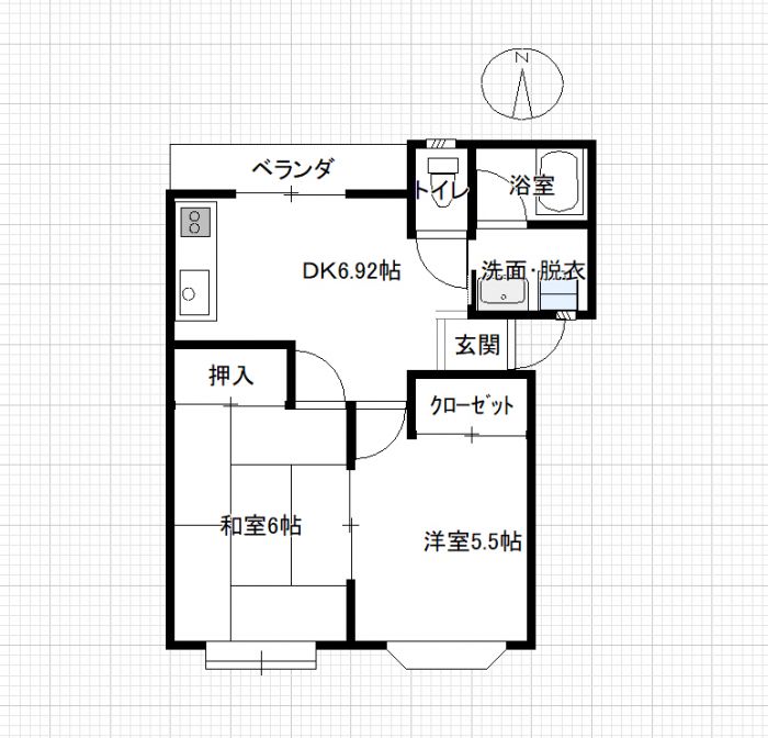 【ハトマークサイト】徳島県三好市井川町西井川の うねもとハイツ102 2LDK アパート