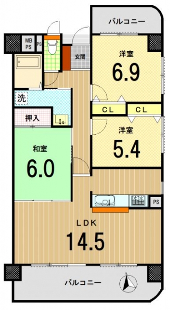 【ハトマークサイト】香川県高松市伏石町の アルファステイツ伏石 903 3LDK 中古マンション