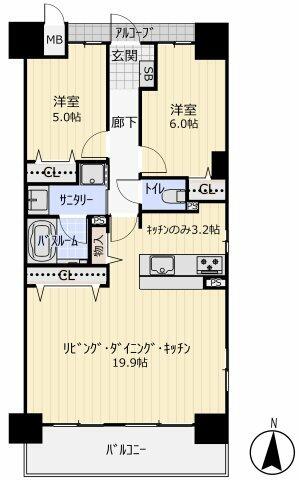 【ハトマークサイト】愛媛県松山市藤原町の アルファスマート市駅西 2LDK 中古マンション
