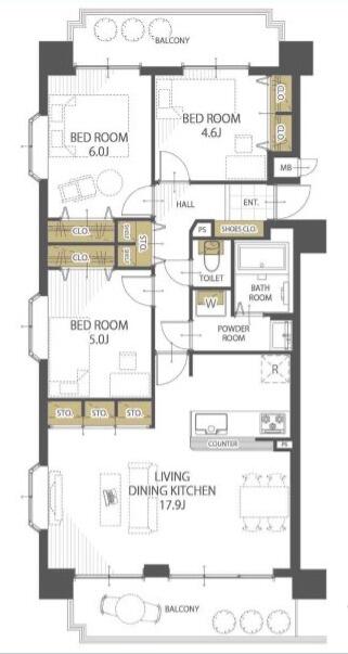 【ハトマークサイト】愛媛県松山市岩崎町1丁目の ダイアパレス道後公園301 3LDK 中古マンション