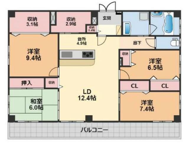 【ハトマークサイト】愛媛県松山市南江戸5丁目の フォブール栗林 101 4LDK マンション