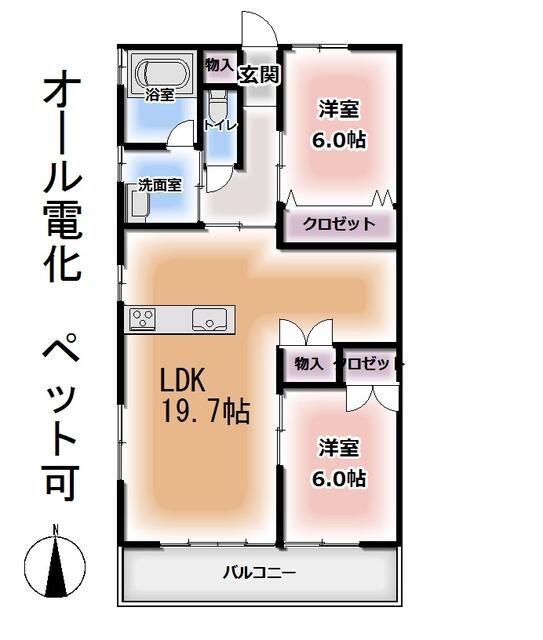 【ハトマークサイト】愛媛県松山市朝生田町5丁目の スペリオアーク朝生田 2LDK 中古マンション