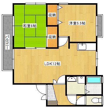 【ハトマークサイト】福岡県久留米市山川安居野3丁目の エクセルハイツ202 2LDK アパート