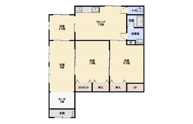 【ハトマークサイト】福岡県久留米市野中町の ヴィレッジタウン野中町101 4LDK アパート