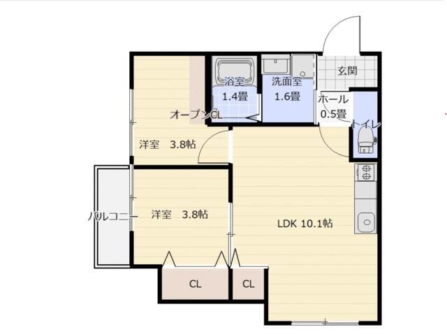 【ハトマークサイト】佐賀県三養基郡みやき町大字東尾の クレールソフィア101 2LDK アパート