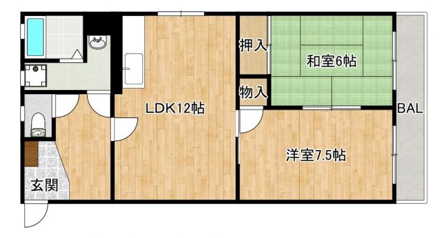 【ハトマークサイト】福岡県筑紫野市二日市中央1丁目の ベルメゾンハイツ301 2LDK マンション
