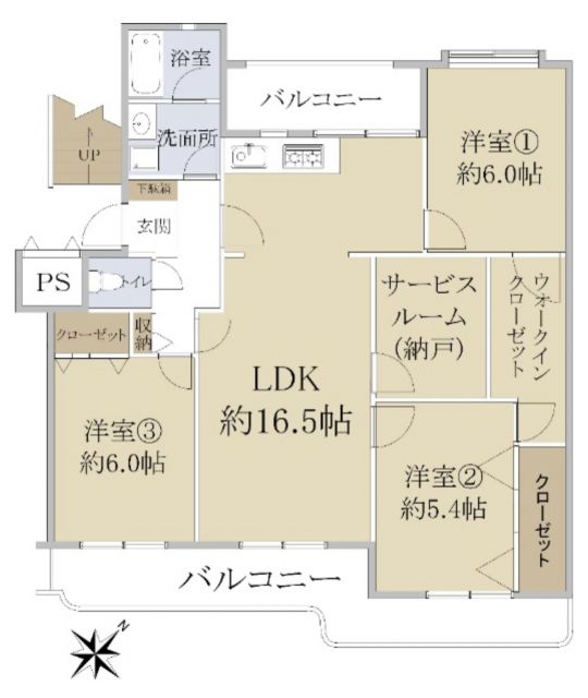 【ハトマークサイト】福岡県福岡市東区奈多団地の 奈多団地403 3SLDK 中古マンション