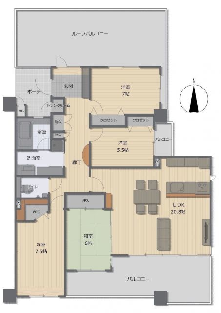 【ハトマークサイト】福岡県北九州市小倉北区足原1丁目の イマージュアークヒルズ足原403 4LDK 中古マンション