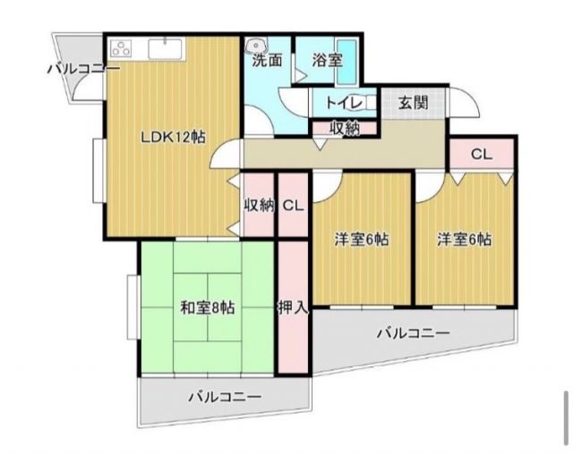 【ハトマークサイト】福岡県北九州市小倉北区黒原2丁目の ビュークレスト霧ヶ丘101 3LDK マンション