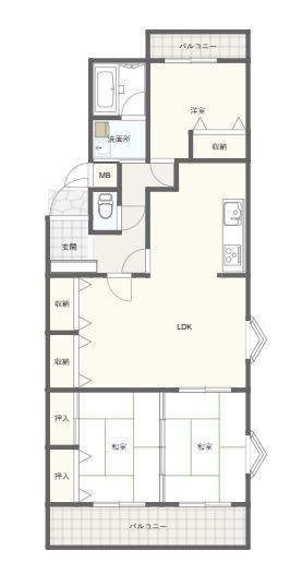 【ハトマークサイト】福岡県北九州市門司区清見1丁目の 共立メゾン清見204 3LDK 中古マンション