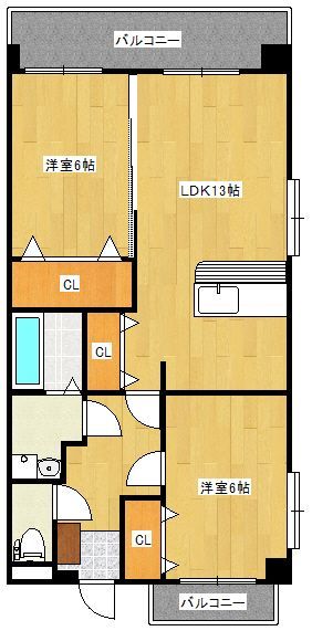 【ハトマークサイト】福岡県久留米市合川町の サンシャトー和賀301 2LDK マンション