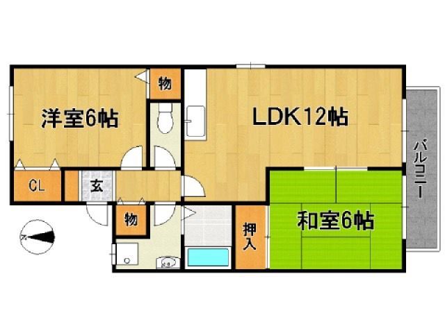 【ハトマークサイト】福岡県久留米市御井町の エステート御井202 2LDK アパート