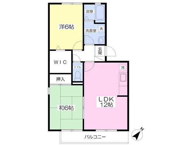 【ハトマークサイト】福岡県糟屋郡粕屋町大字仲原の ハイカムール・エル 203 2LDK アパート